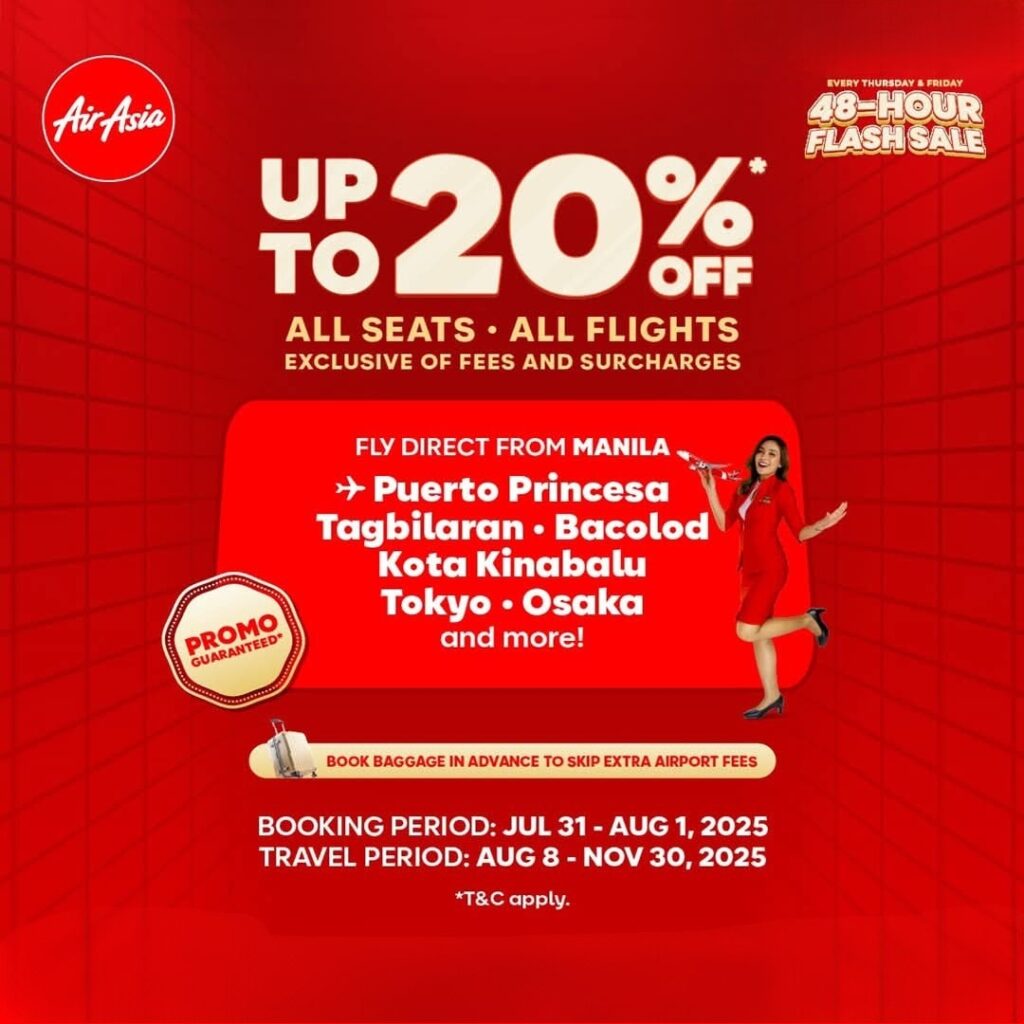 AirAsia Flash Sale – Sale up to 20% Off on All Seats and All Flights ...